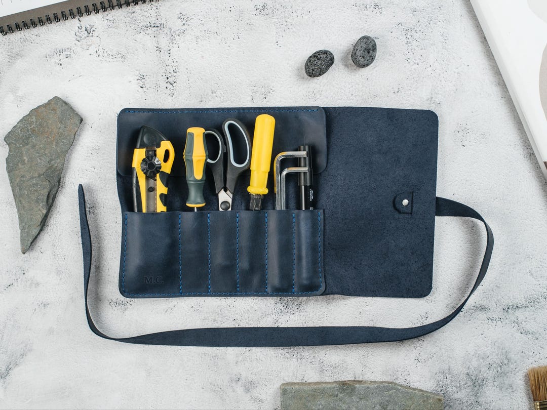 Leather Bicycle Tool Roll, Personalized Toolkit Pouch, Garage Wrench ...
