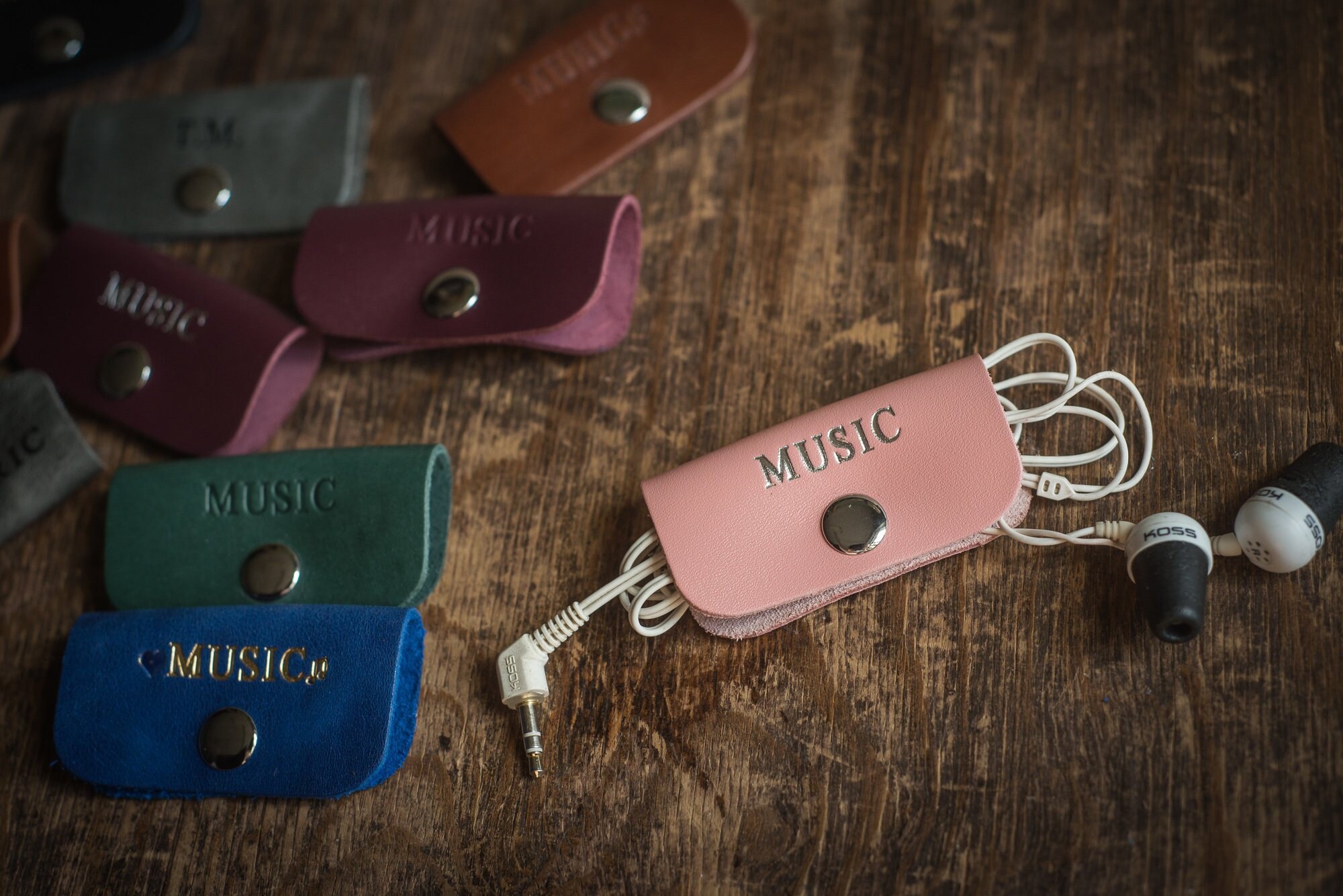 Leather cable holder personalized earphone organizer custom | Etsy