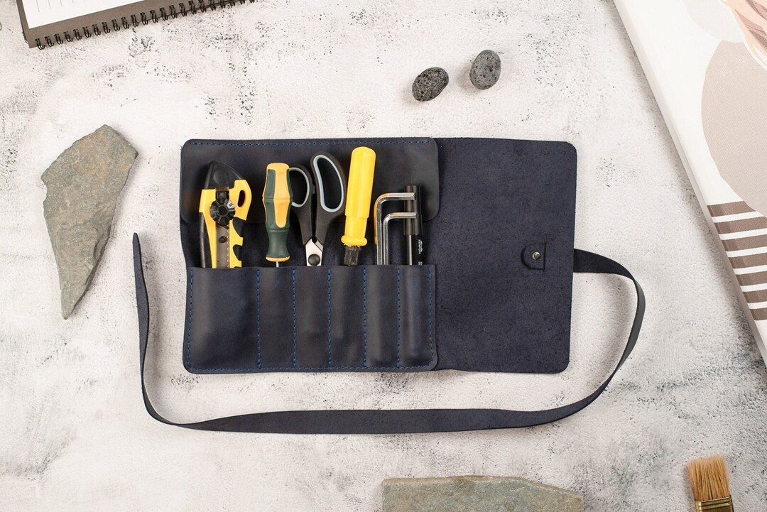 Leather Tool Kit Roll Garage Storage Bag Mechanic Instrument - Etsy