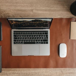 Leather Desk Mat, Table Mat for Laptop, Personalized Coworker Gift ...