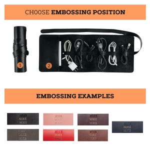 Leather Cable Organizer, Cord Roll, Laptop Charger Storage, Travel Tech ...