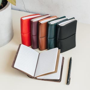 Personalized Refillable Leather Journal Cover, Red Travelers Notebook ...