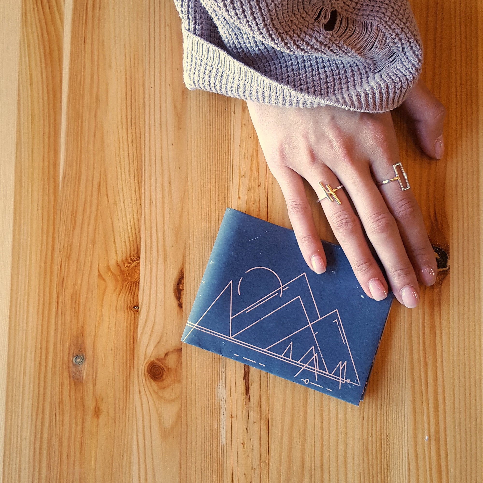 Paper Wallet Abstract Mountains Artwork, Slim Wallet, Gift for Her ...