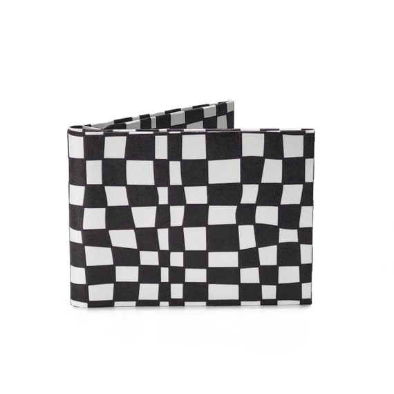 Slim Wallet Black Squares Illusion Paper Wallet Cool - Etsy