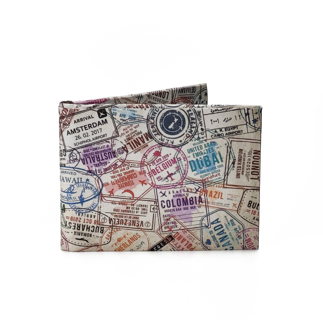 Slim Wallet Passport Stamps | Paper Wallet | Cool Wallet | Gift Ideas ...