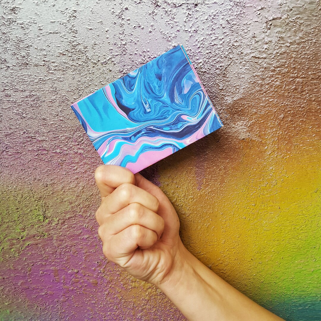 Paper Wallet, Slim Wallet, Liquify Painting Artwork, Gift for Her ...