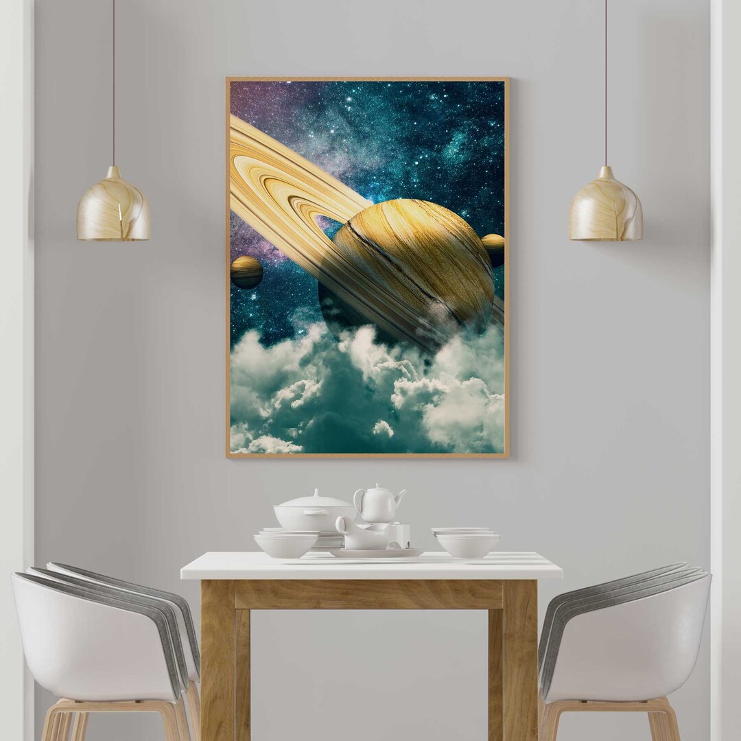 Saturn Digital Print, Wall Decor Art, Planets Poster Print, Wall Prints ...