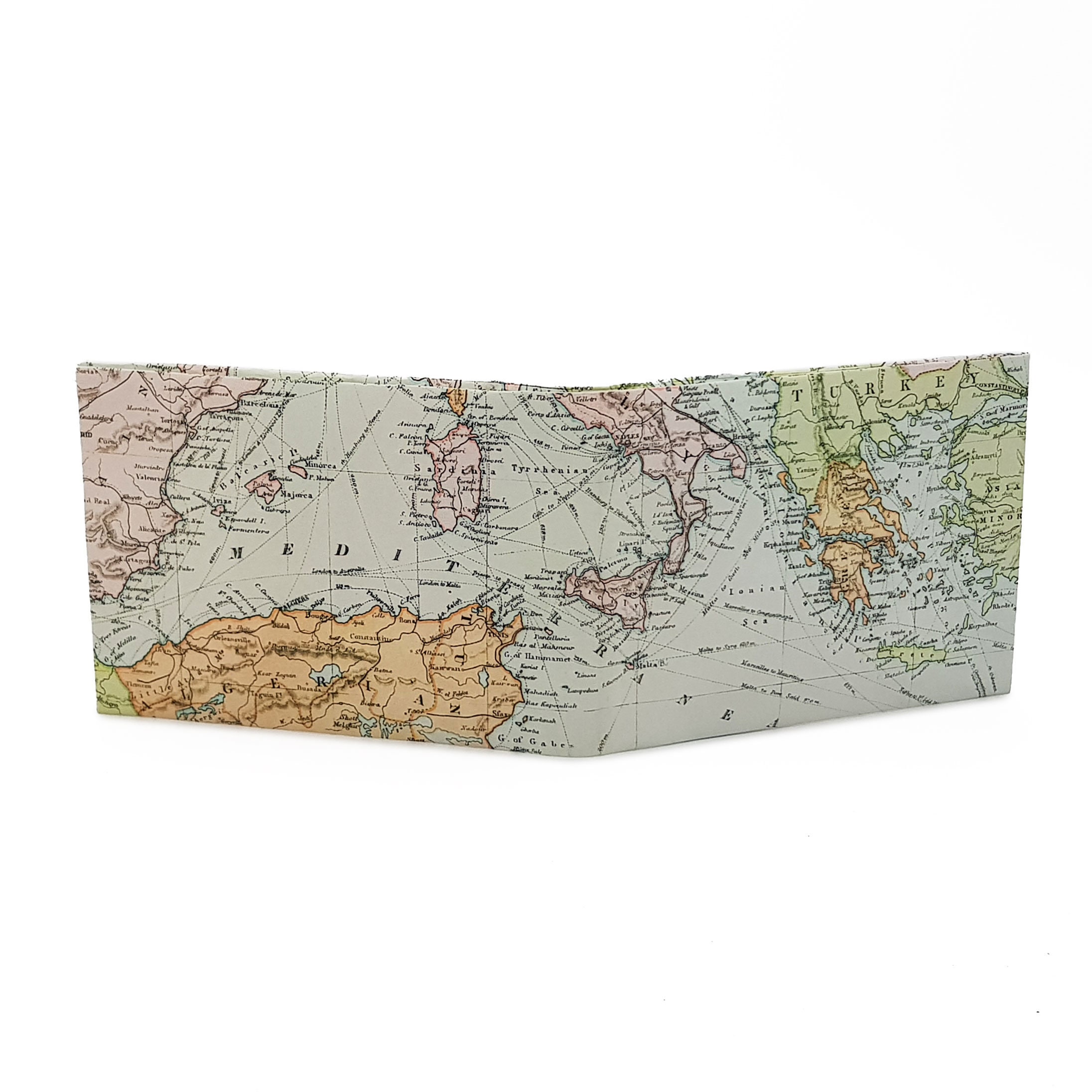 World Map Wallet | Travel Slim Wallet | Paper Wallet With Travel Map ...