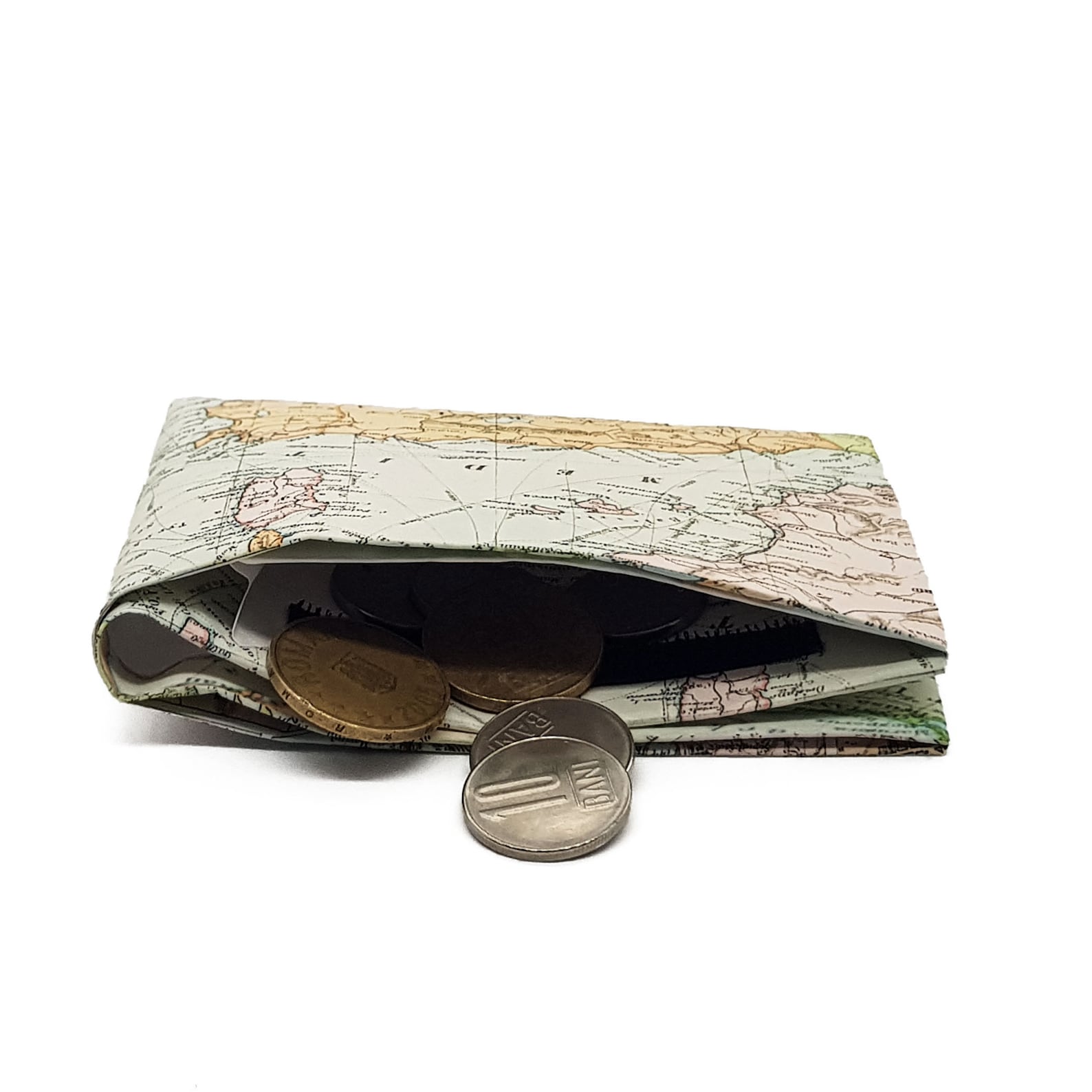 World Map Wallet | Travel Slim Wallet | Paper Wallet With Travel Map ...