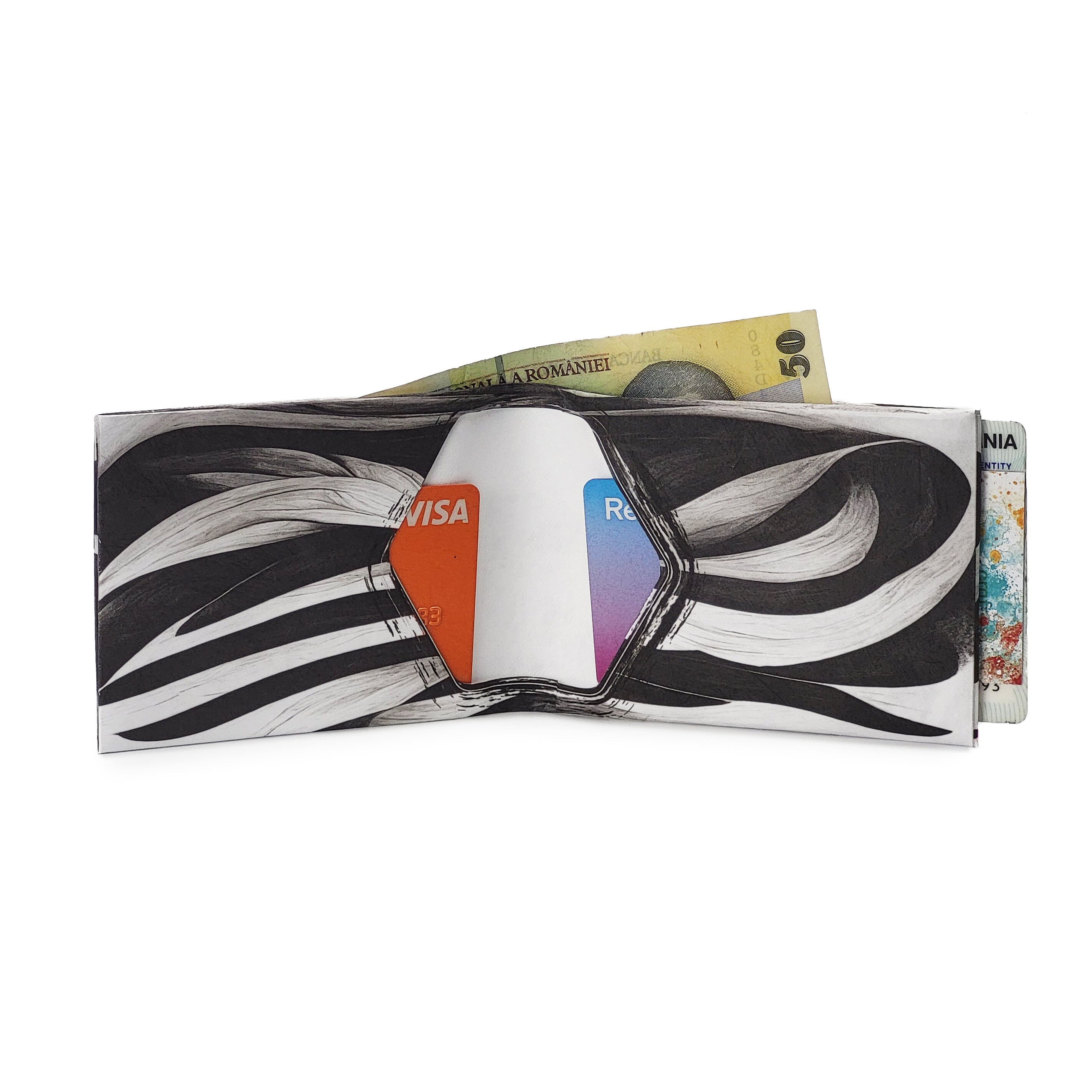 Slim Wallet Black and White Paper Wallet Cool Wallet Gift - Etsy