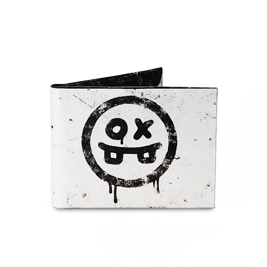 Slim Wallet Crazy Black Smile | Paper Wallet | Cool Wallet | Gift for ...