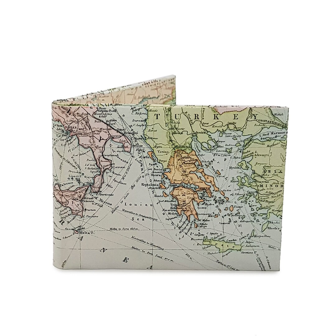 World Map Wallet | Travel Slim Wallet | Paper Wallet With Travel Map ...