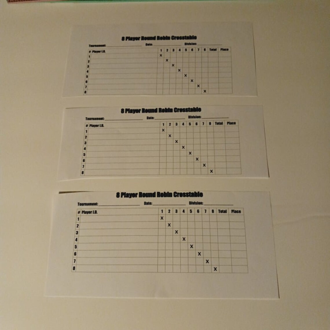 Printable 8 Player Round Robin Tournament Crosstable 8.5x11 3 | Etsy UK