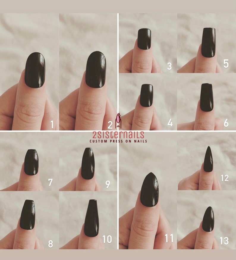 Olive Tree Olive Green Fake Nails Long Coffin Black Marble - Etsy