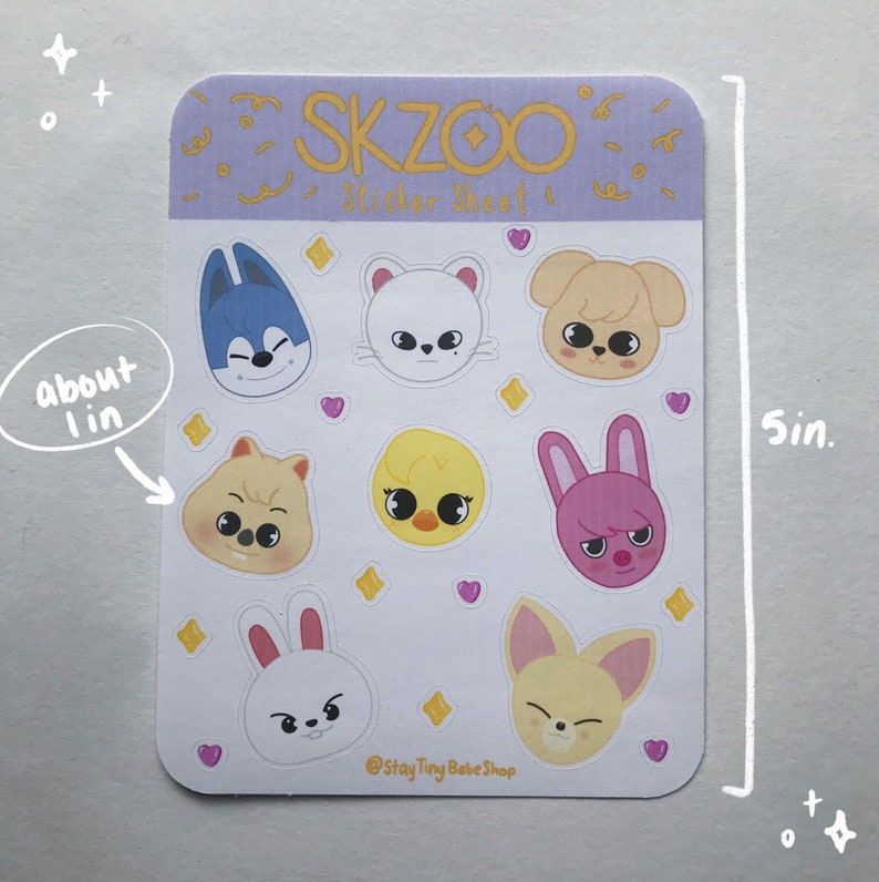 Stray Kids SKZOO Character Sticker Sheet - Etsy