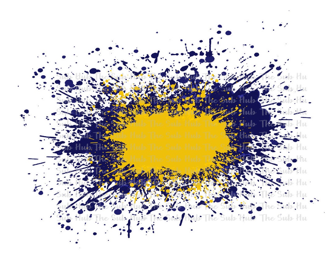 Splash Design, Blue Background, Gold Splatter | Sublimation Design ...