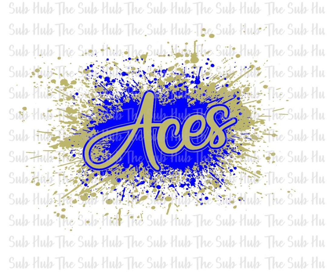 Aces Splatter Sublimation Design | Royal Splash PNG (digital Download ...