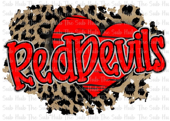 Red Devils Heart Sublimation Design PNG File Digital - Etsy