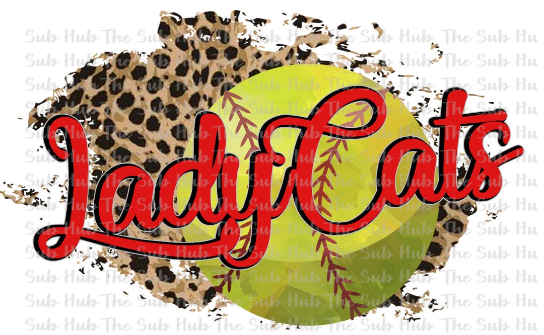 Lady Cats Softball Red | Sublimation Design | PNG File | Digital ...