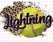 Lightning Softball Ready to Press Sublimation Transfer - Etsy