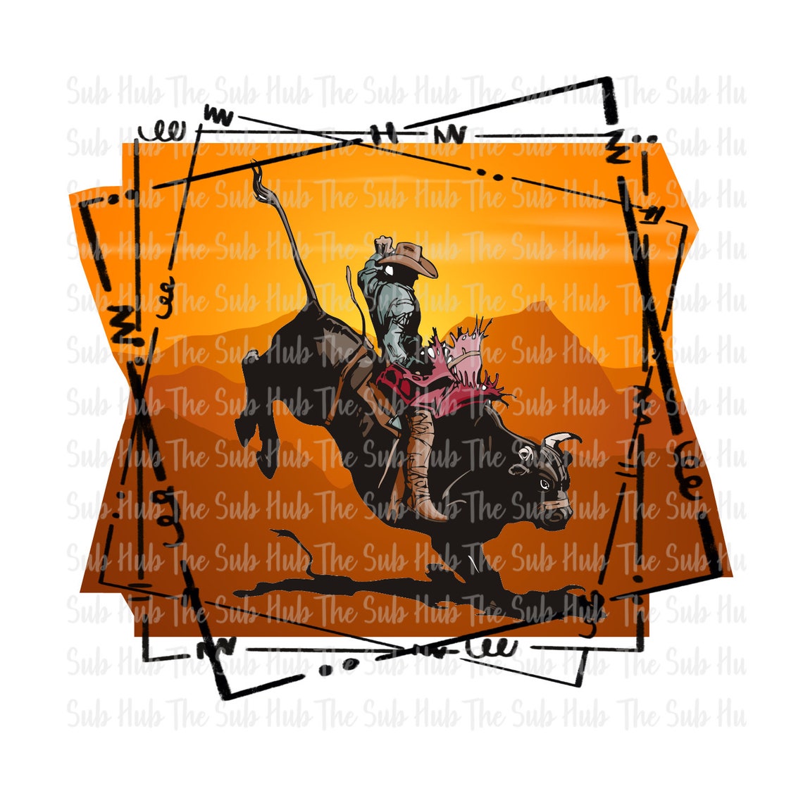 Bullrider Bullriding Sublimation Design PNG File | Etsy