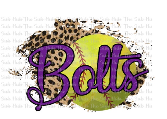 Bolts Softball Sublimation Design PNG File Digital | Etsy