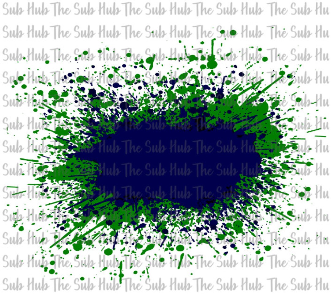 Splash Design, Blue Background, Green Splatter | Sublimation Design ...