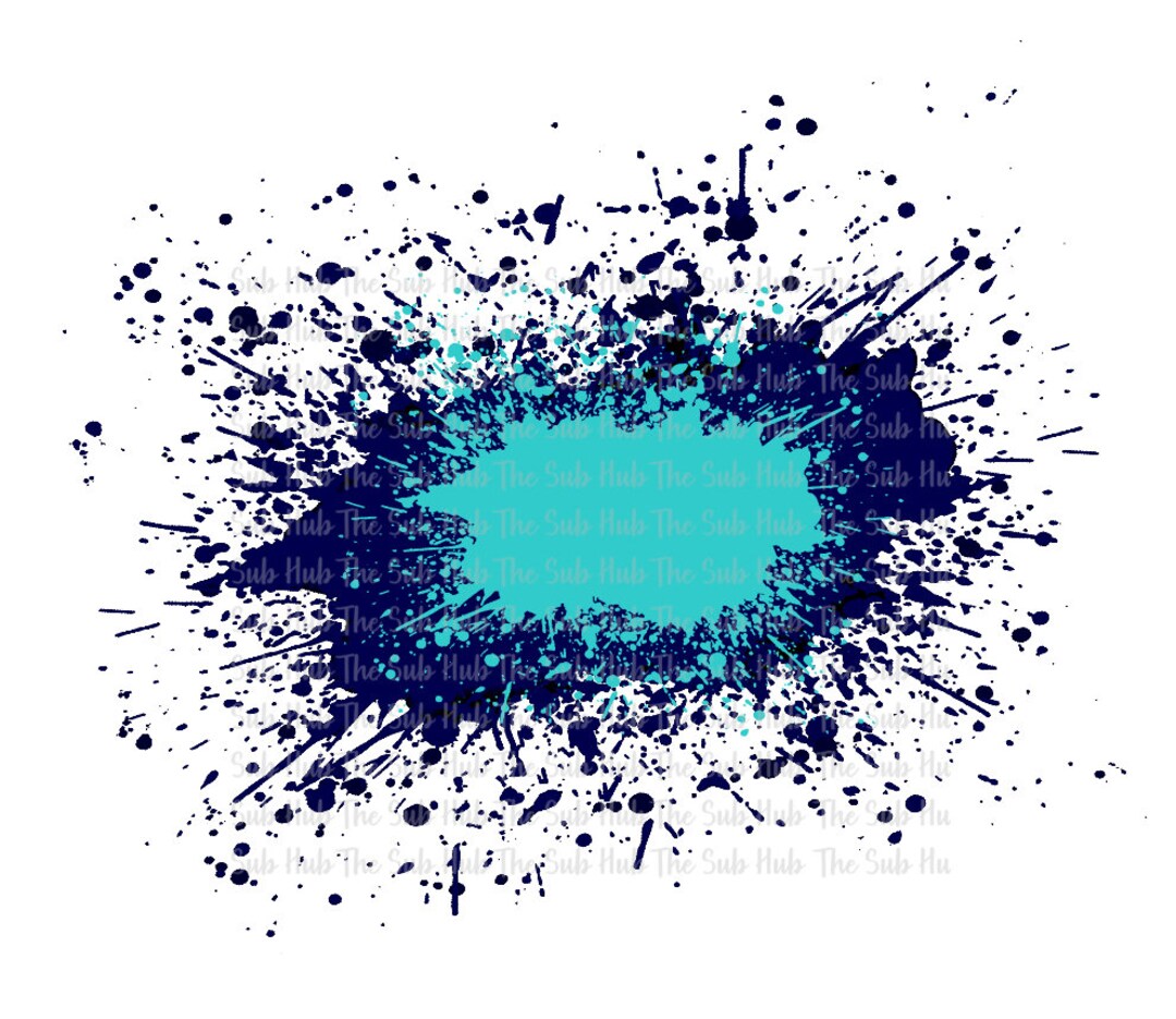 Splash Design, Navy Background, Teal Splatter | Sublimation Design ...