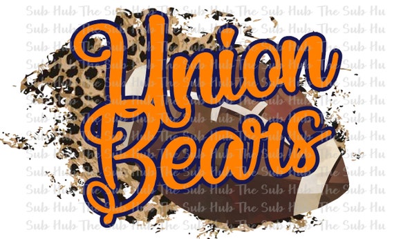 Union Bears Football Sublimation Design PNG File Digital - Etsy