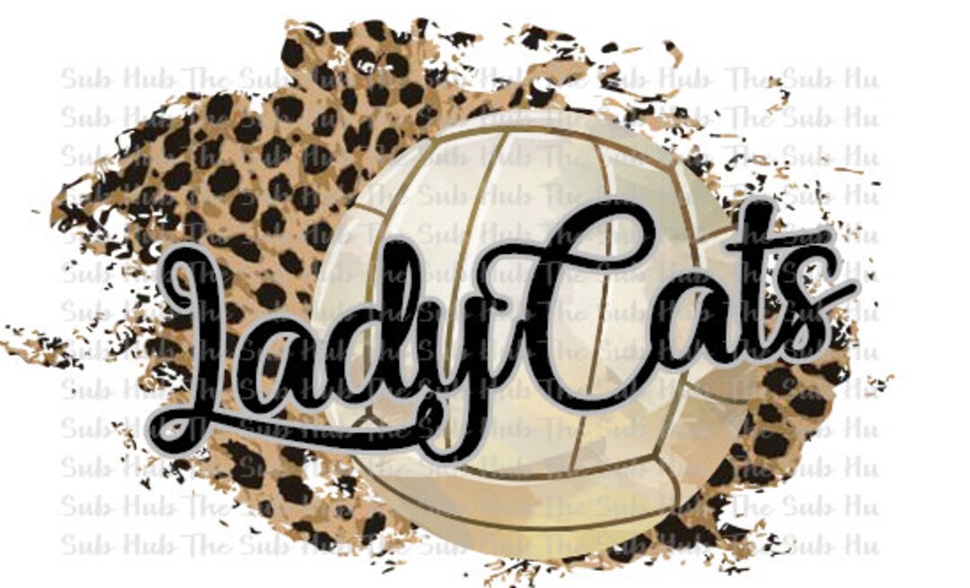 Lady Cats Volleyball Sublimation Design PNG File Digital Download Cats ...