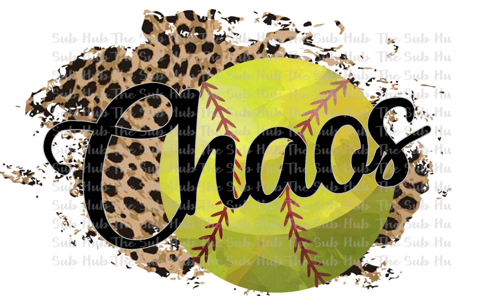 Chaos Softball Sublimation Design PNG File Digital - Etsy