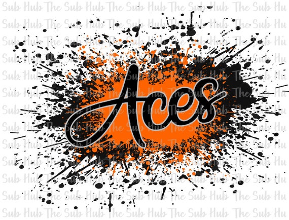 Aces Splatter Sublimation Design PNG File Digital - Etsy