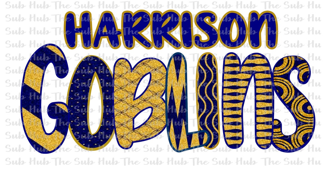 Harrison Goblins Patterned Letters | Sublimation Design | PNG File ...