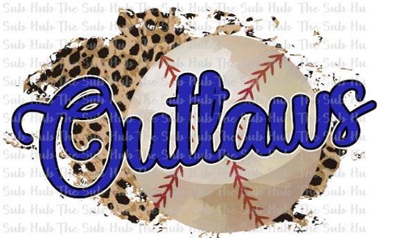 Outlaws Baseball Sublimation Design PNG File Digital | Etsy