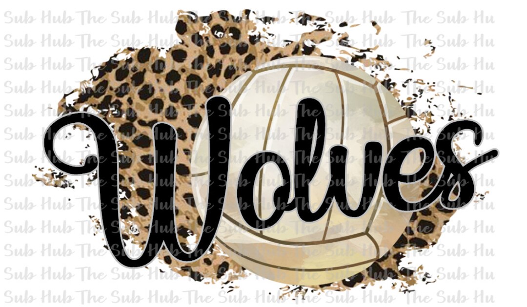Wolves Volleyball Sublimation Design PNG File Digital Download Leopard ...