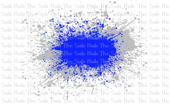 Splash Design Blue Background Silver Splatter Sublimation - Etsy
