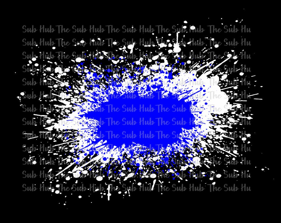 Royal Blue and White Splatter Design | Sublimation Design | PNG File ...