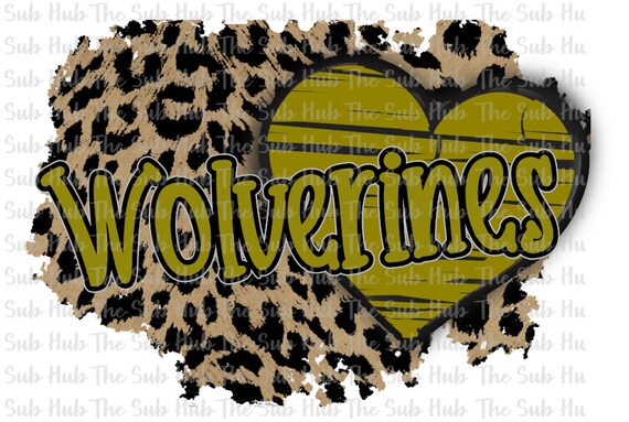 Wolverines Heart Ready to Press Sublimation Transfer - Etsy