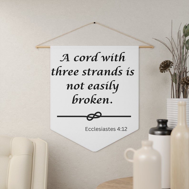 A Cord of Three Strands Pennant, Unity Wedding Sign, Rope Cross Unity ...