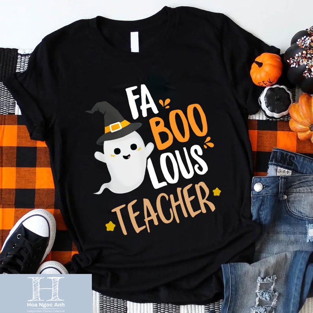 Floating Ghost Fa Boo Lous Teacher Unisex T-shirt, Halloween Teacher ...