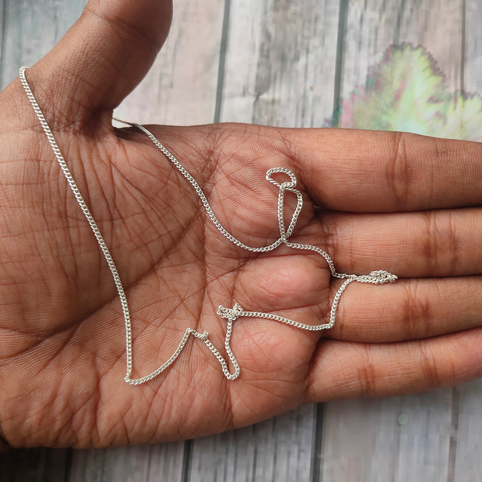 925 Sterling Silver Curb Chain Necklace 18 Inches Silver - Etsy