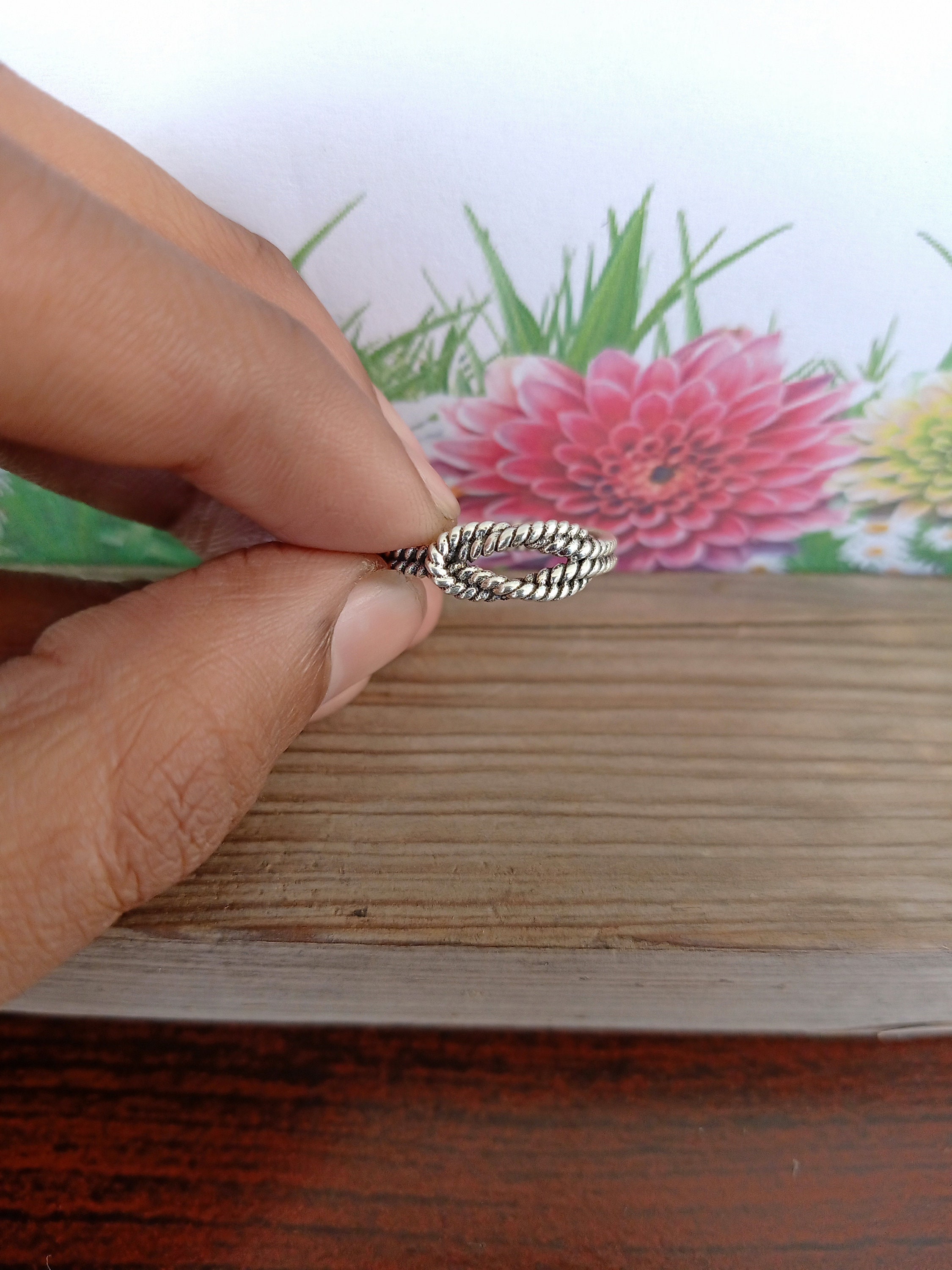 Double Knot Finger Sterling Silver Ring handmade Silver Ring | Etsy