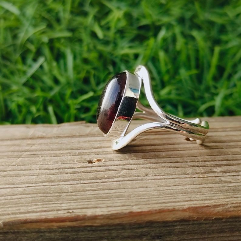 Boho Sterling Silver Red Onyx Ring: Oval Statement Ring - Etsy