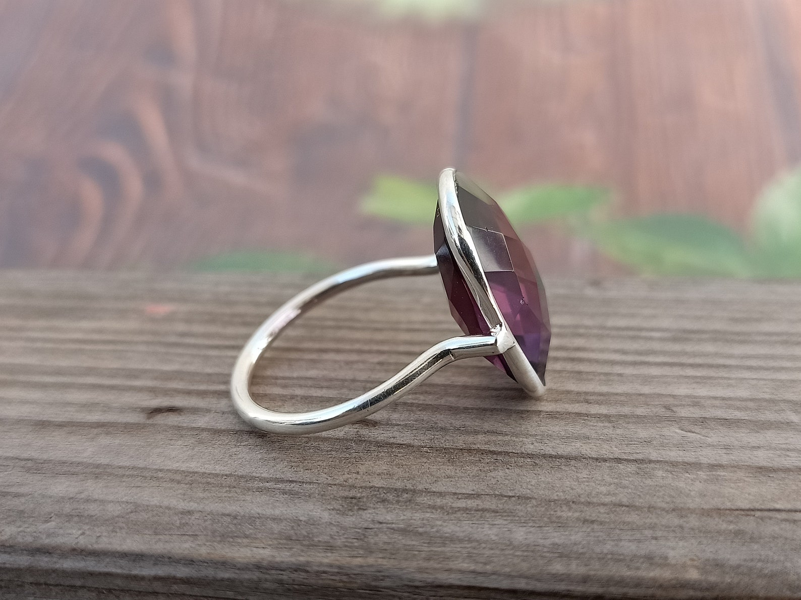 Boho Statement Ring Amethyst Sterling Silver Ring Hand - Etsy