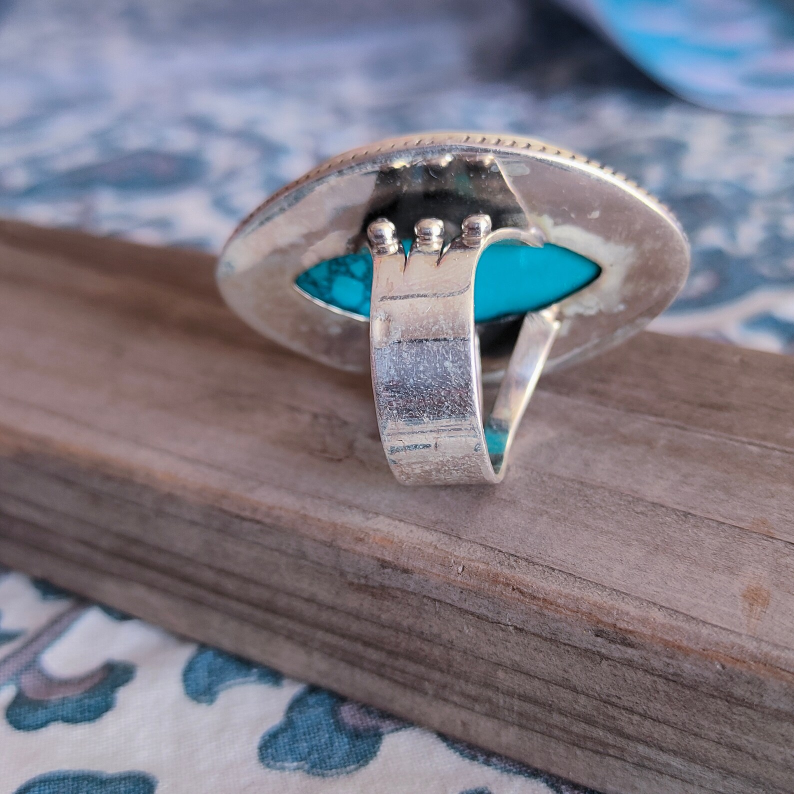 Turquoise Boho Ring Turquoise Sterling Silver Ring Hand | Etsy