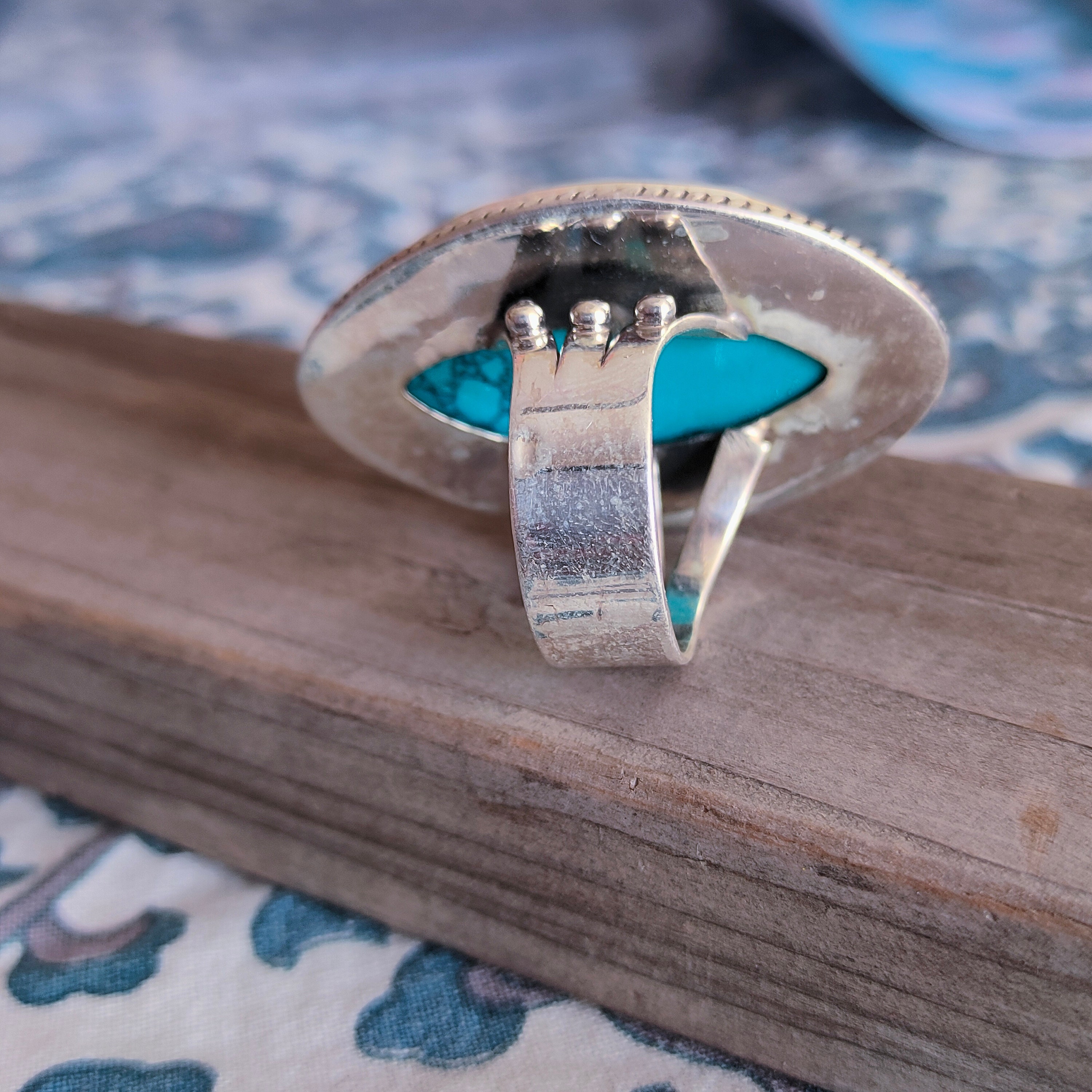 Turquoise Boho Ring Turquoise Sterling Silver Ring Hand | Etsy