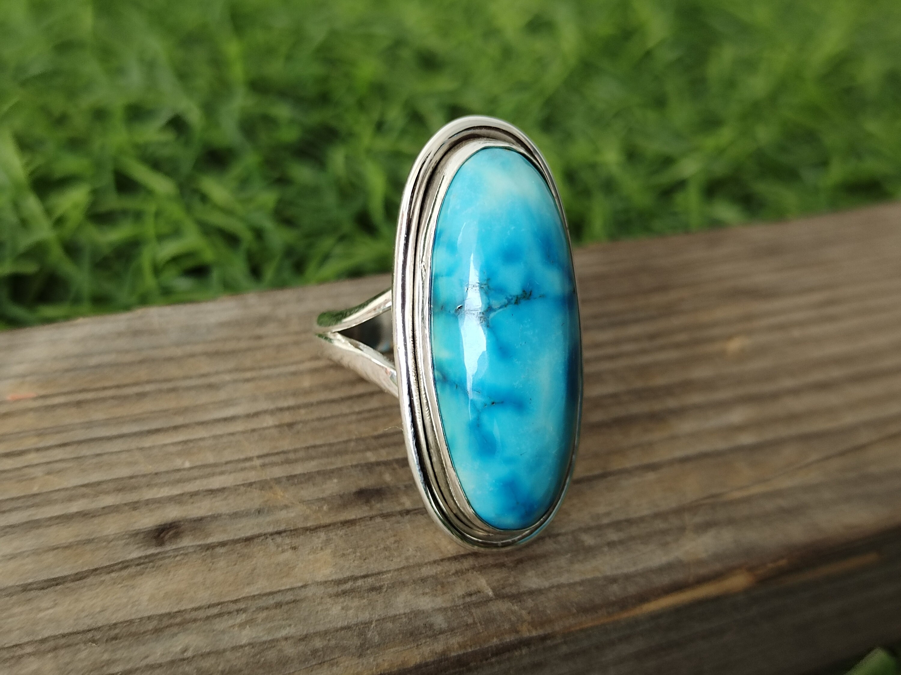Turquoise Middle Finger Ring Handmade Silver Bohemian Ring - Etsy