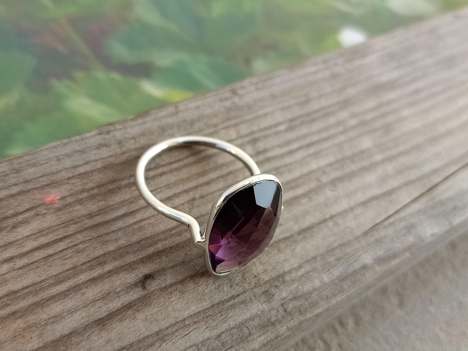 Boho Statement Ring Amethyst Sterling Silver Ring Hand | Etsy