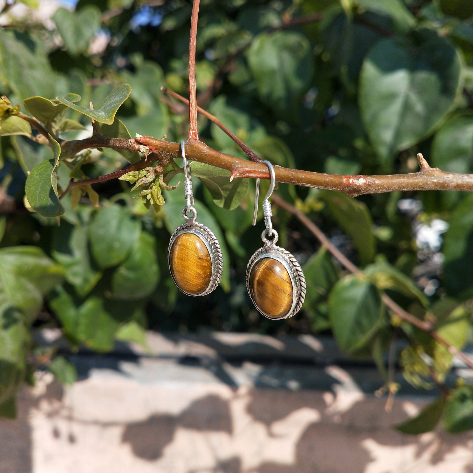 Tiger Eye Sterling Silver Handmade Earring Tiger Eye Stone - Etsy