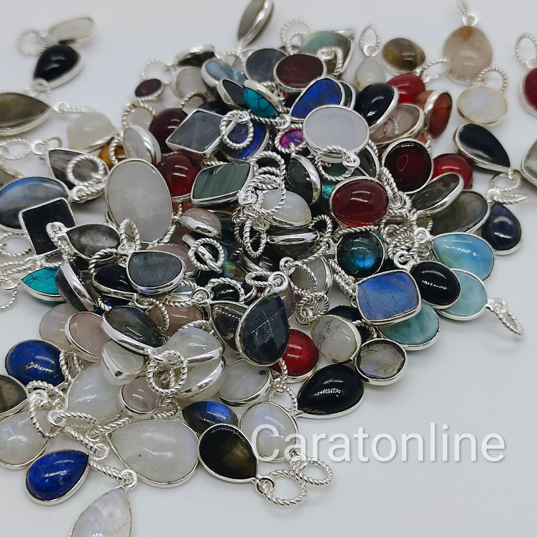 A Lot of Any Random 5 Piece Pendants , Select Any Gemstone , Larimar ...